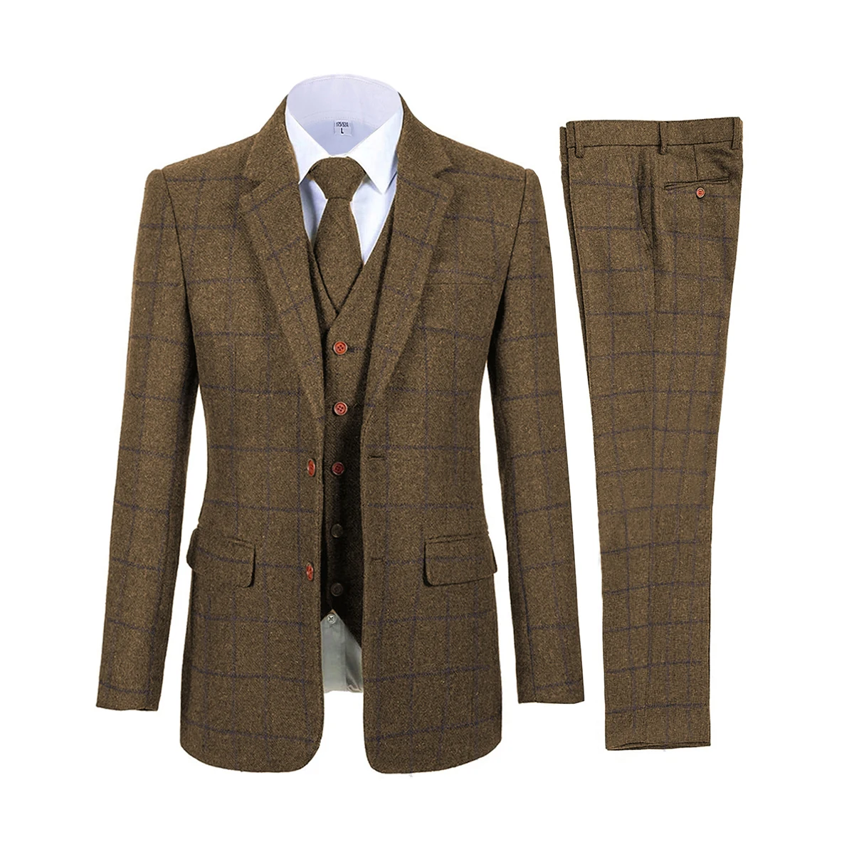 Brown-ternos-masculinos-xadrez-tweed-ternos-para-o-homem-tr-s-pe-as ...