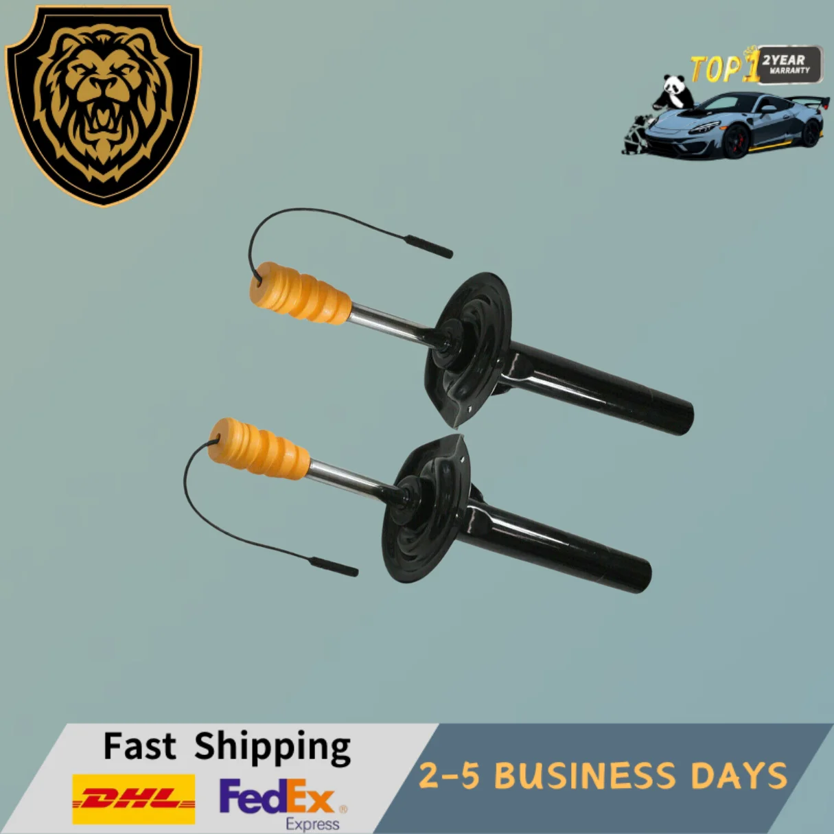 2x Front Left Right Shock Absorbers EDC Fit BMW E38 740i 740iL 750iL ...