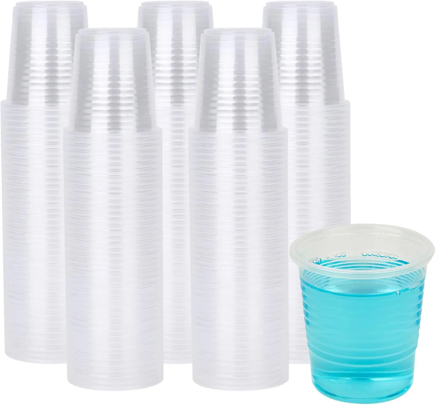 500 Pack 3 oz Bathroom Cups, Clear Plastic Mouthwash Cups, Espresso ...