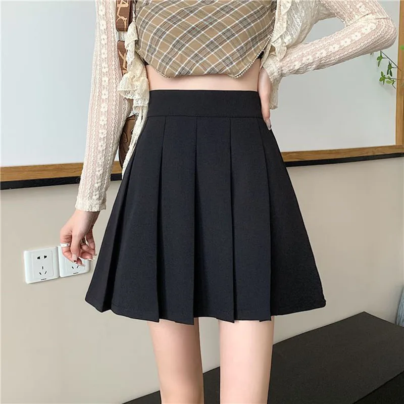 GIDYQ-Women-White-Pleated-Skirts-Summer-High-Waist-Zipper-Girls-Dancing ...