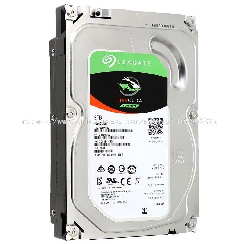 Seagate FireCuda용 솔리드 스테이트 하이브리드 드라이브, 2TB 3.5 인치, ST2000DX002 SATA ...