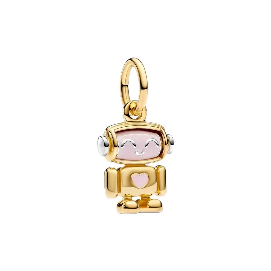 New-Fit-Original-Pandora-Charms-Bracelet-Spinnable-Face-Robot-Dangle ...