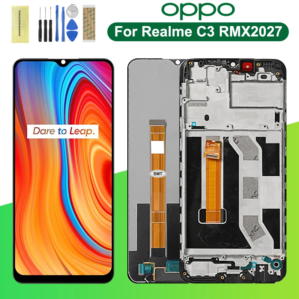 6.5'' For Realme C3 Rmx2027 Rmx2021 Rmx2020 Lcd Display With Frame ...