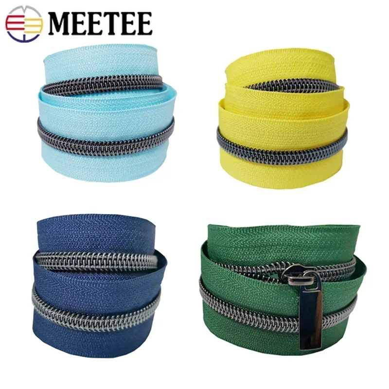 3-5-10Meters-5-Colorful-Nylon-Zipper-Tapes-GunBlack-Tooth-Coil-Zip ...