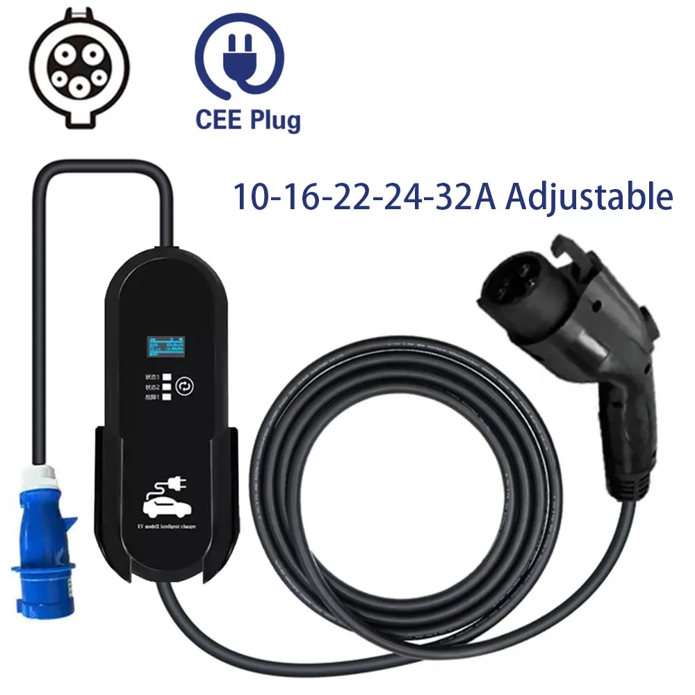 Level-2-EV-Charger-Portable-Electric-Car-Charging-Box-16A-24A-32A ...