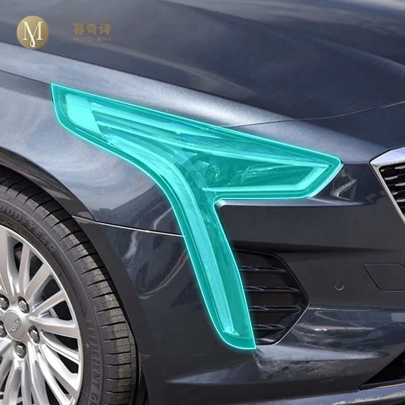 For-Cadillac-CT6-2019-2023-Car-Exterior-Headlamps-Transparent-smoked-black-TPU-Anti-scratch ...