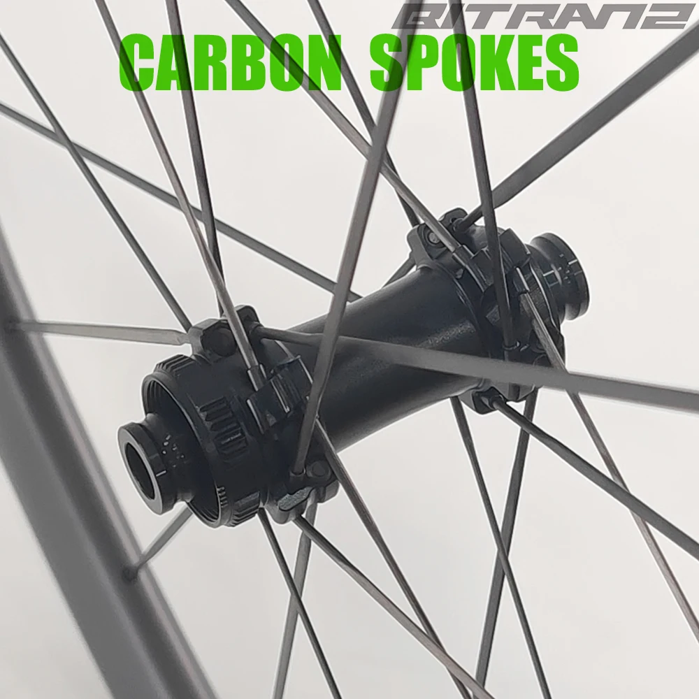 Carbon Spoke Road Bike Wheelset Ultralight 700C 28mm 32mm Tubeless Disc ...