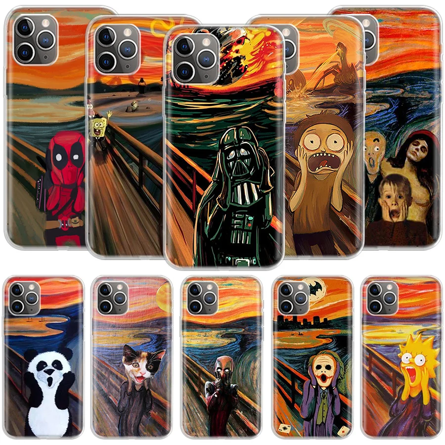Scream by Munch Cat Phone For Apple Iphone 12 13 Mini 15 Pro Max 11 Pro ...