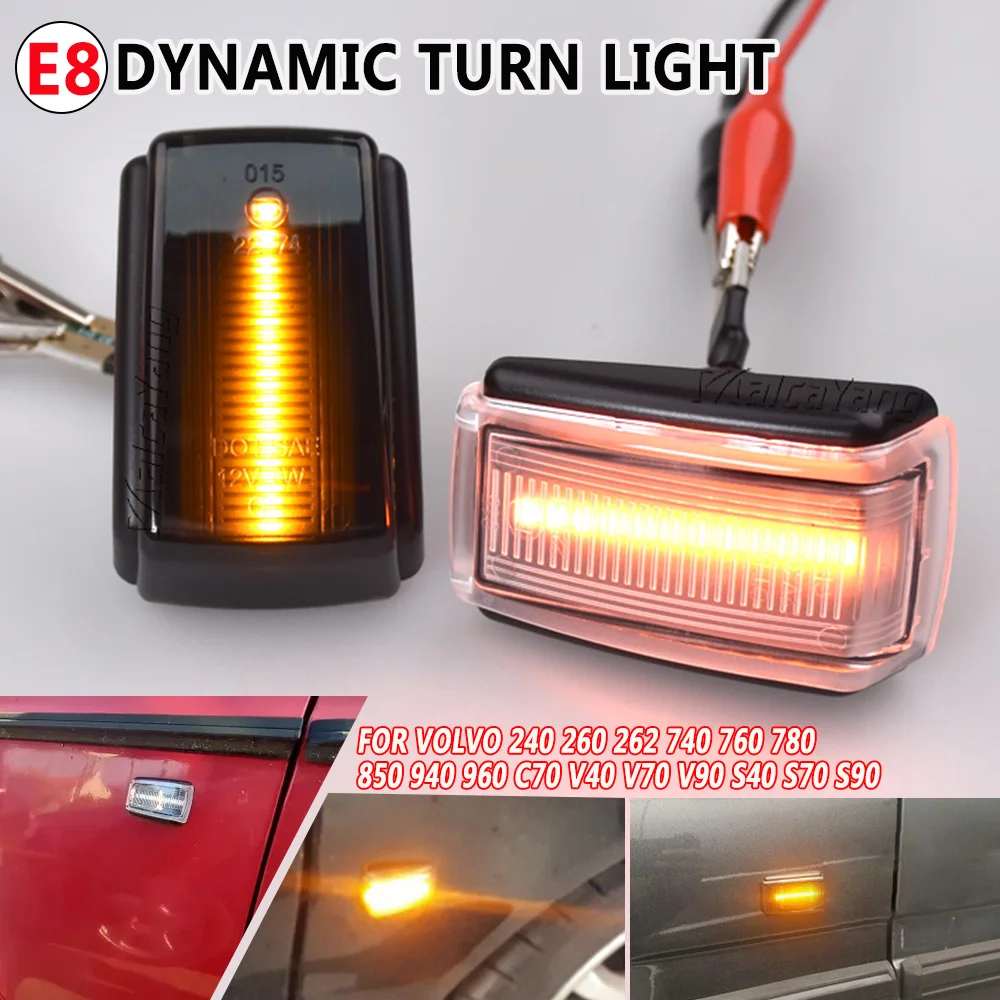 2Pcs-Dynamic-LED-Side-Marker-Blinker-Turn-Signal-Light-For-Volvo-V40 ...