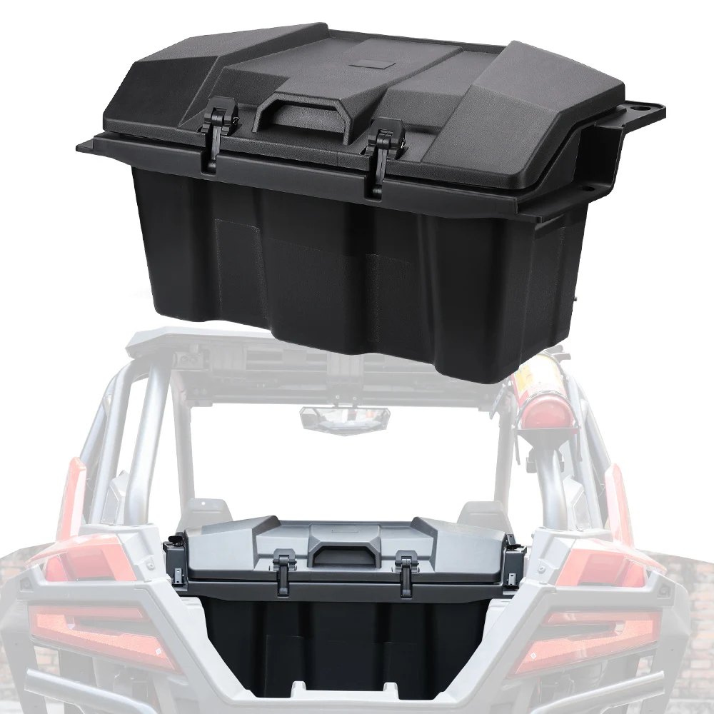 UTV Storage Rear Cargo Box Compatible with Polaris RZR PRO XP 4 2020 2022 Large Box 73 QT Low ...