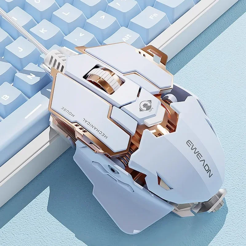 EWEADN-G5-Wired-Mecha-Mechanical-Metal-Mouse-12800DPI-RGB-Light-6rd ...