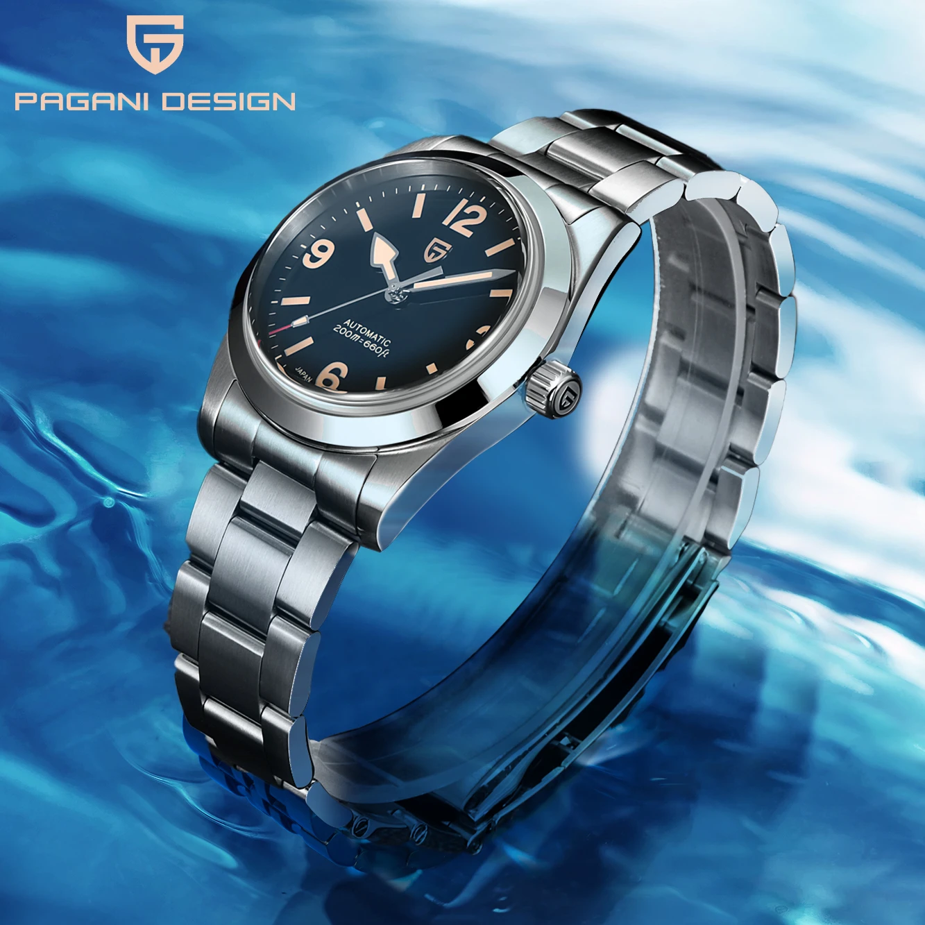 PAGANI DESIGN 남성용 자동 기계식 시계, 사파이어 AR 코팅, 스테인리스 스틸 방수 시계, NH35, 2023 ...