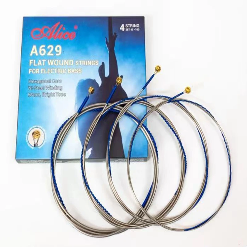 Alice A629 Flat Wound Strings Electric Bass 4-Strings 45-100 Hexagonal ...