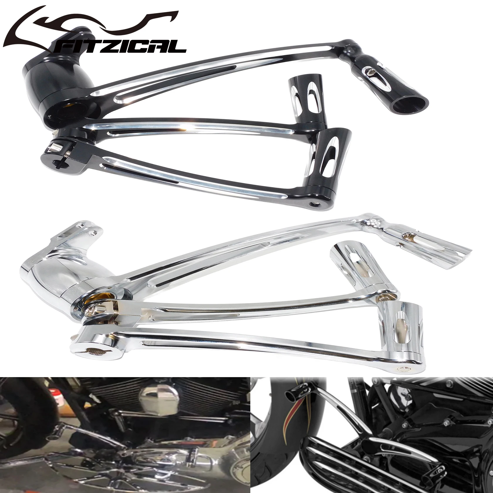 CNC Motorcycle Brake Pedal Black CNC Brake Pedal Levers For Harley ...