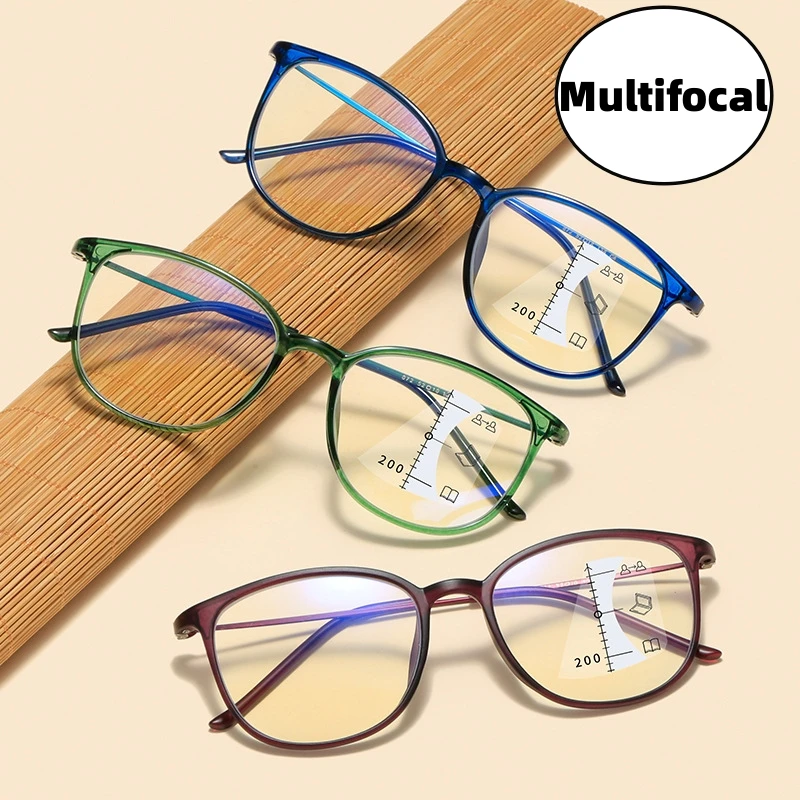 Classic-Square-Multifocal-Reading-Glasses-Men-Women-Progressive-Near ...