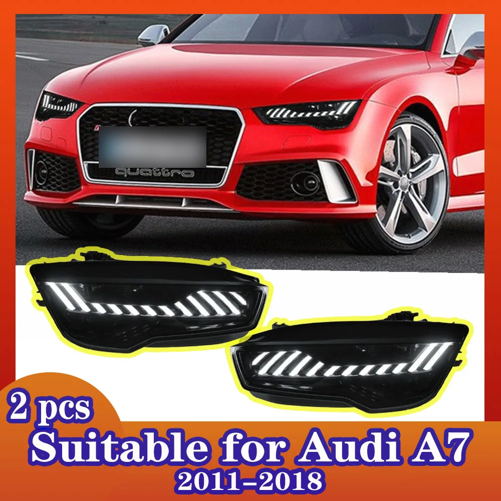 Suitable for Audi A7 Headlight Assembly S7 Modified LED Lens Headlight ...