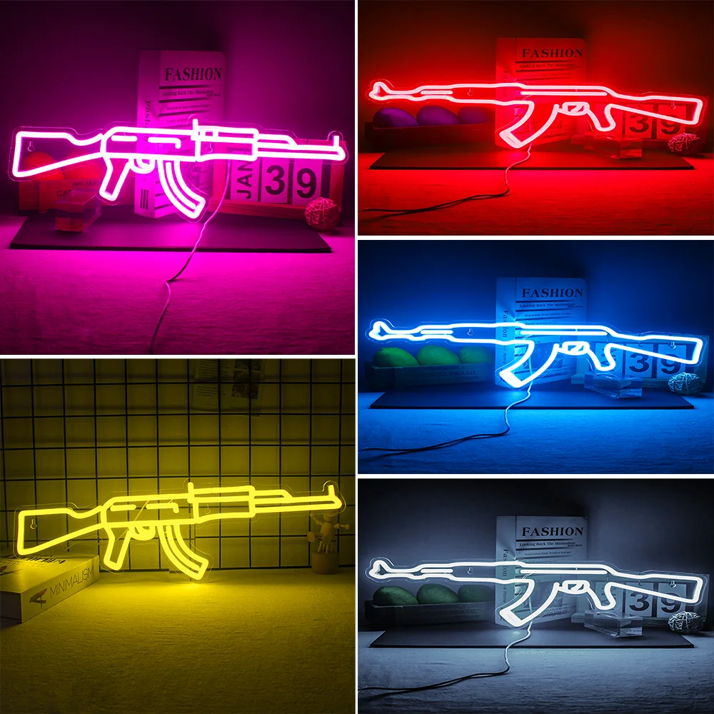 AK-47-Super-Cool-Gun-LED-Room-Wall-Decor-USB-Powered-With-Switch ...