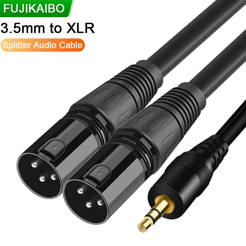 3-5-mm-Jack-to-XLR-Audio-Cable-TRS-Stereo-Male-to-Male-Dual-XLR ...