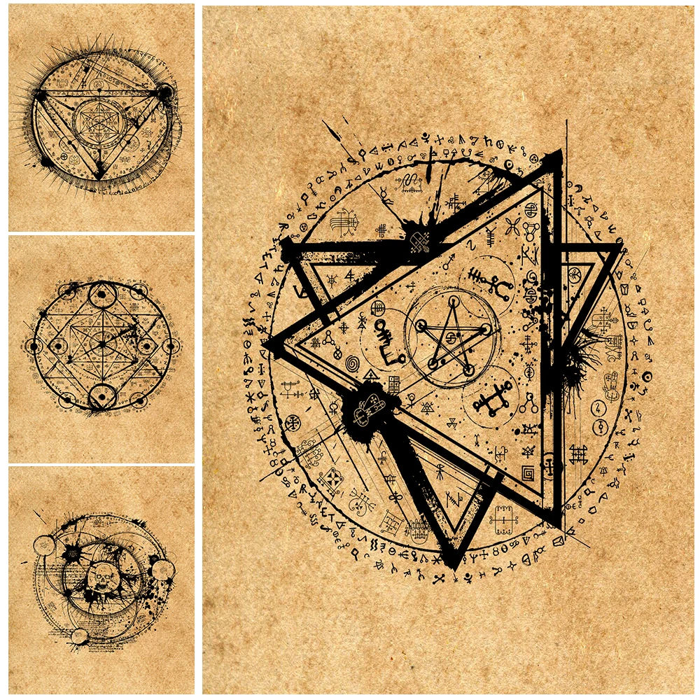 Alchemist-Magic-Circle-Vintage-Wall-Art-Canvas-Painting-Mysterious ...