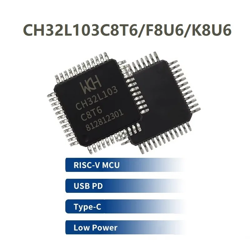 10Pcs/Lot WCH CH32L103 32L103C8T6 CH32L103K8U6/F8U6 Industrial Grade ...