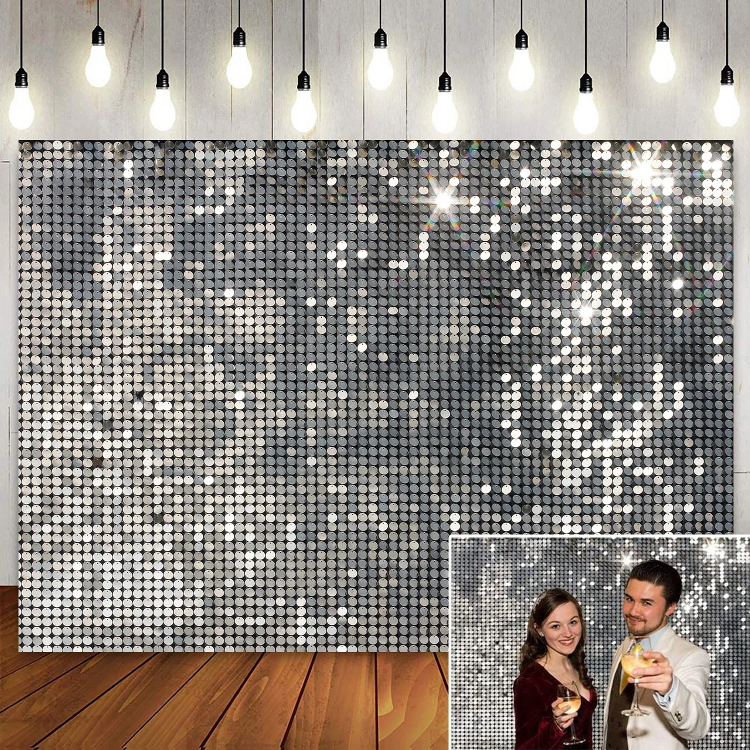 Disco Backdrop Silver Glitter Image Printing (Not Really Sequin) Club ...