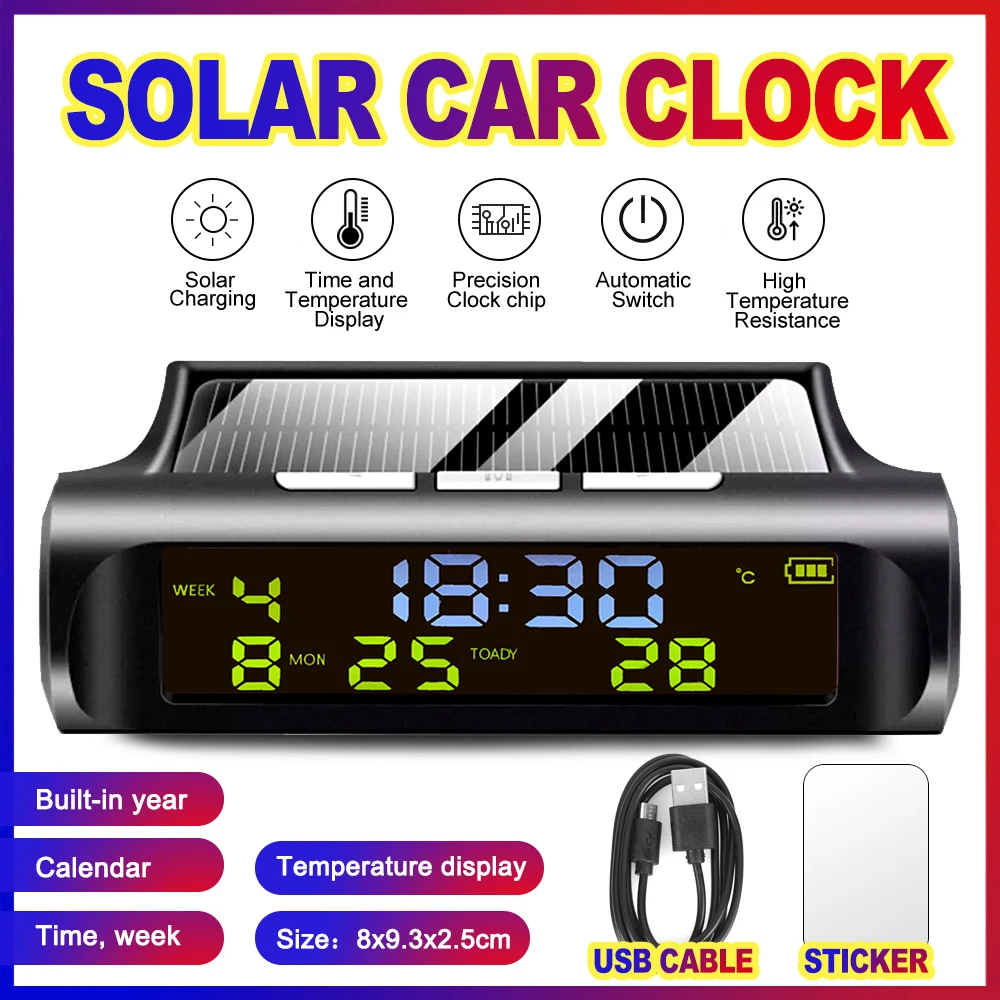 Solar-Car-Digital-Car-Clock-Wireless-Temperature-Backlight-with-LCD ...