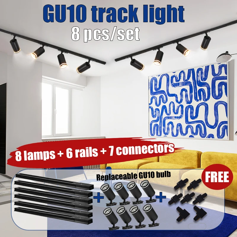 Track-Light-Set-GU10-Track-Lighting-Wall-Lamp-Rail-Spot-Lights-Led ...