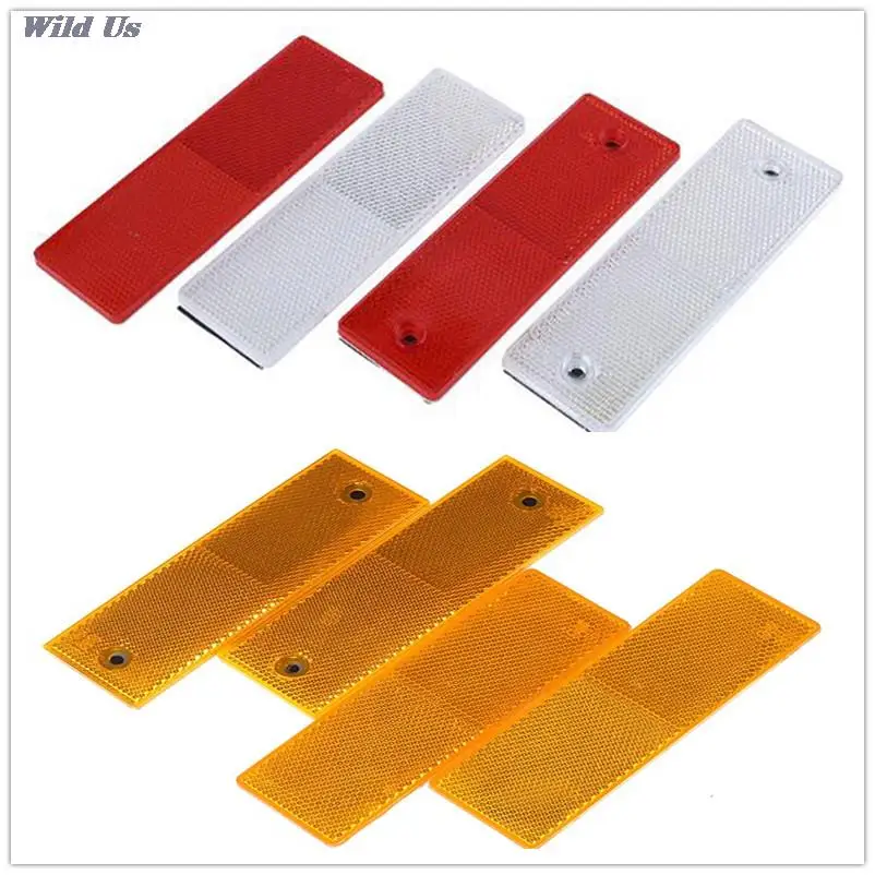 2-PCS-Red-White-Orange-Truck-Motorcycle-Adhesive-Rectangle-Plastic ...