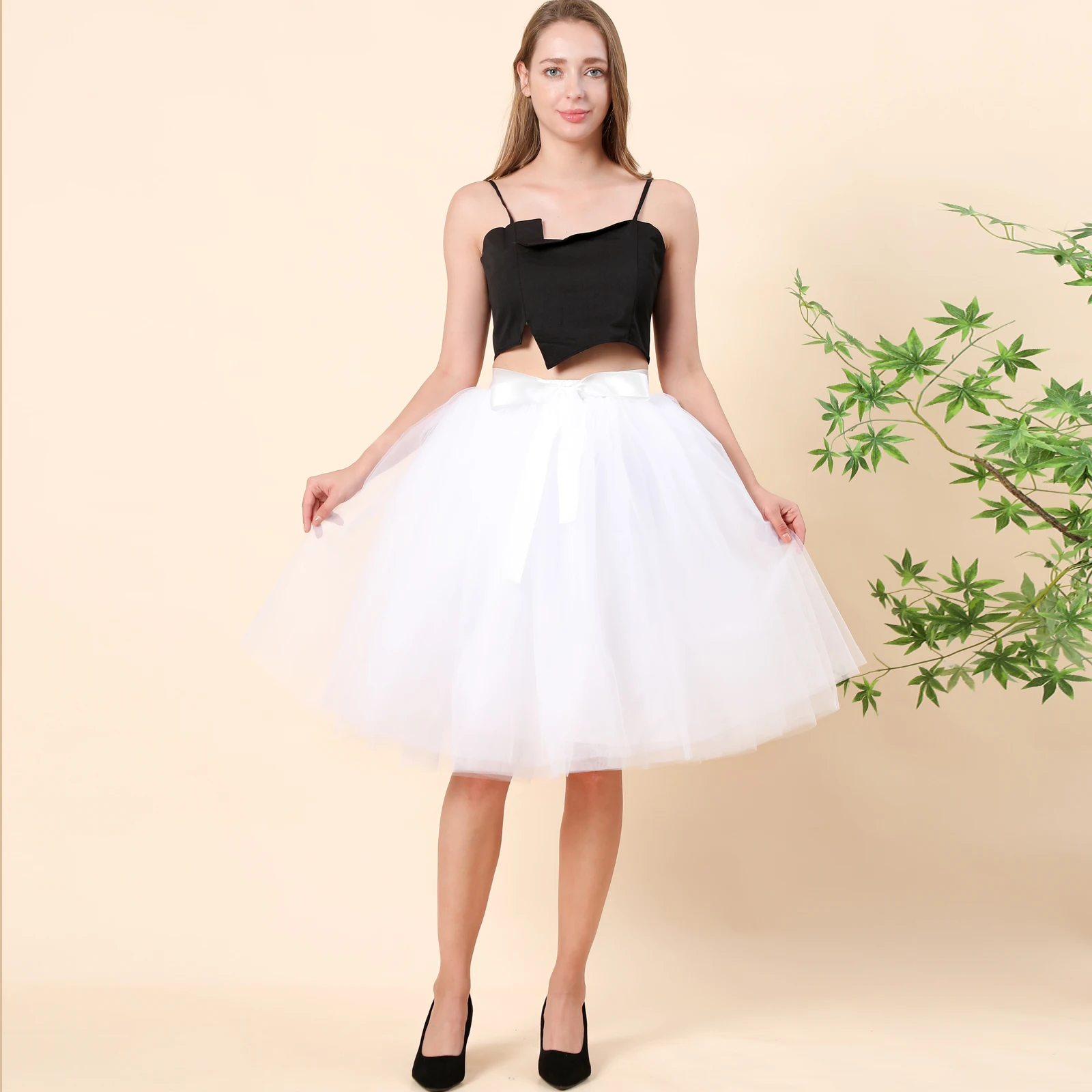Jupe en tulle plissée pour femme,5 couches,jupes tutu de danse ...