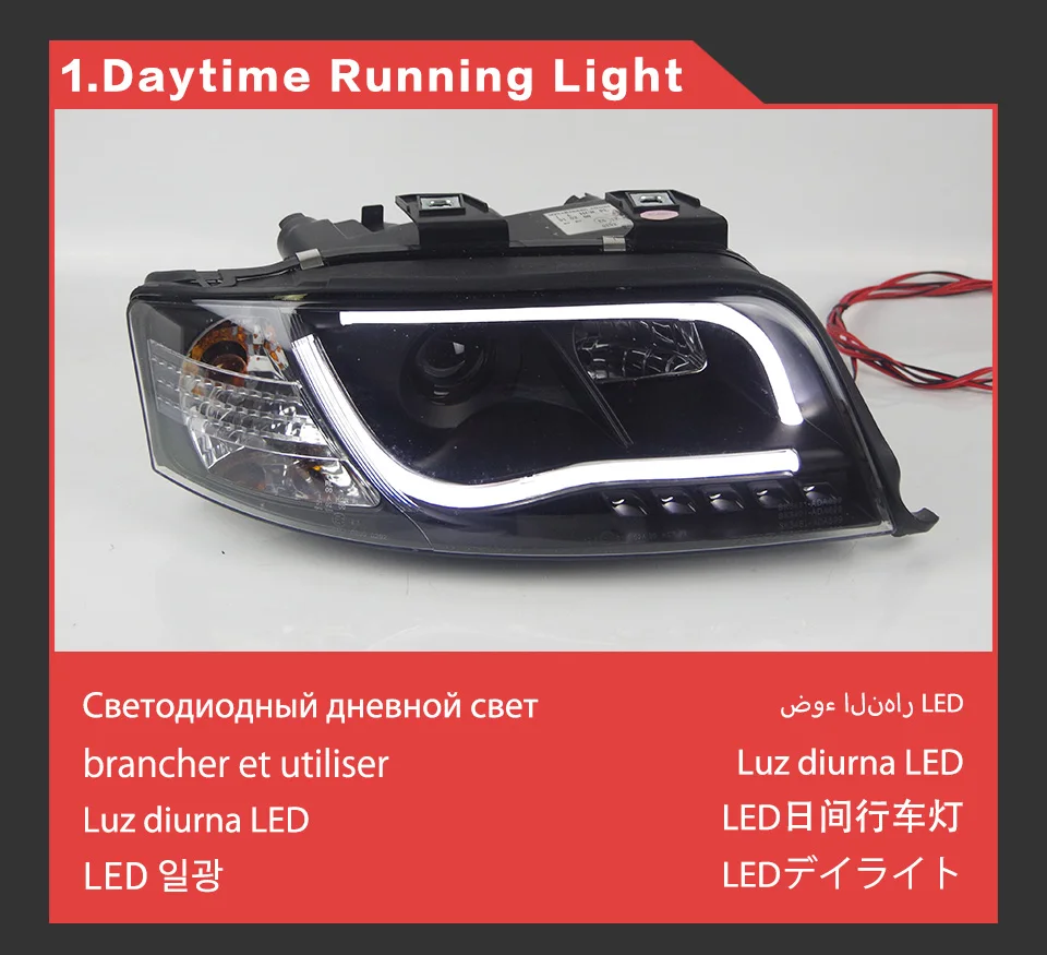 Car Styling Head Lamp Light For Audi A6 Headlights 1999-2004 A6 C4 Led ...