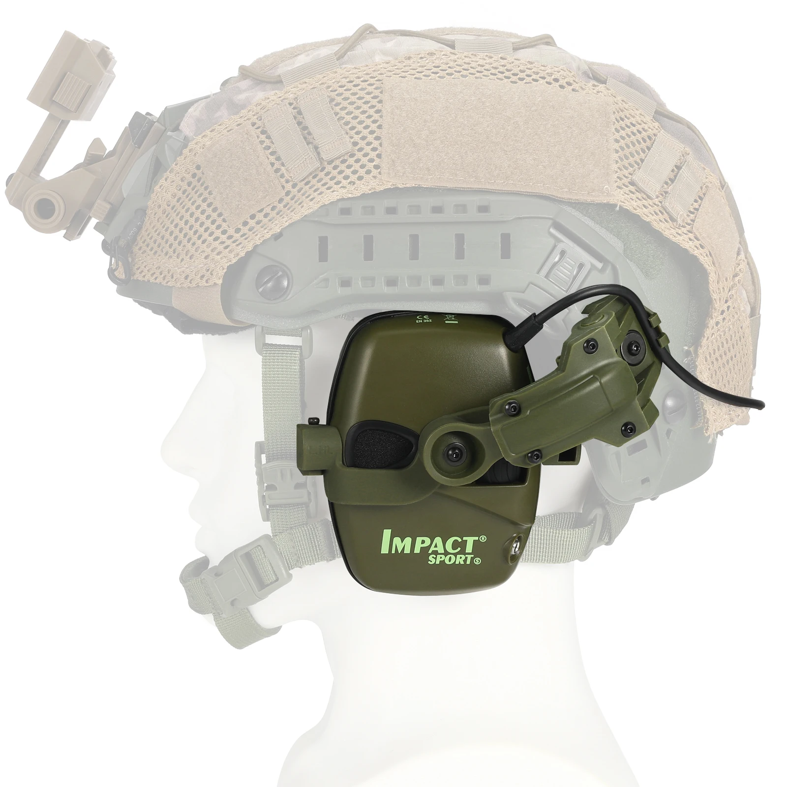 Impact Sport Electronic Shooting Headset Helmet Mounted Ver Hunting ...