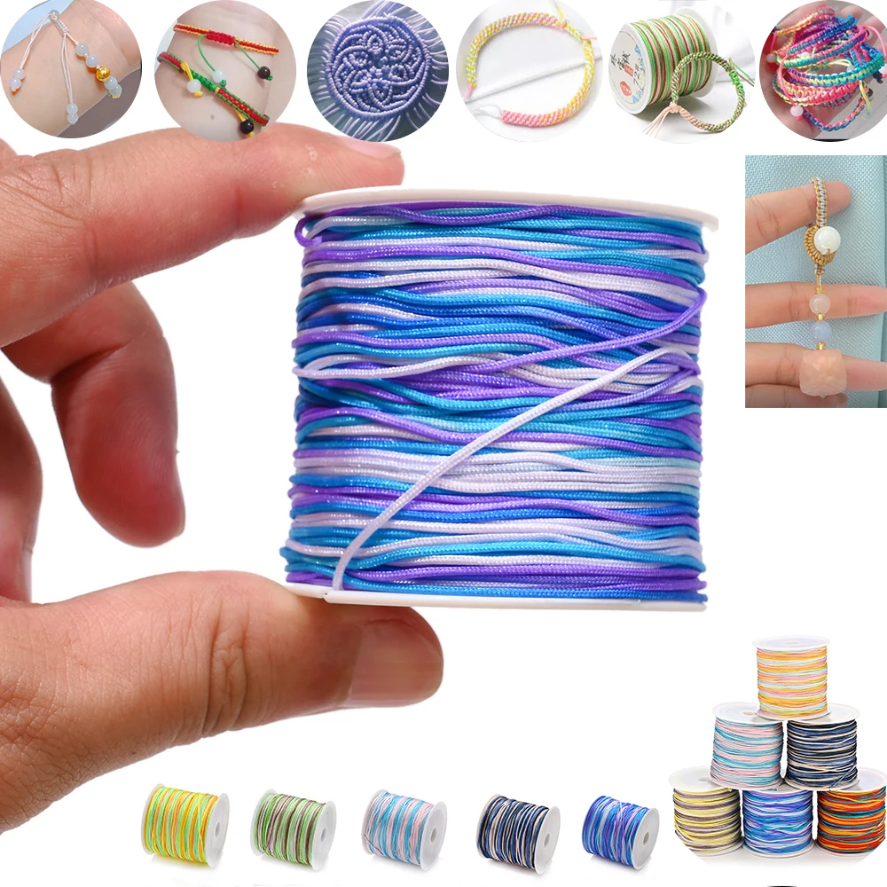 45m/Roll 0.8mm Colored Nylon Thread Rope Gradient Cord Line Chines Knot ...
