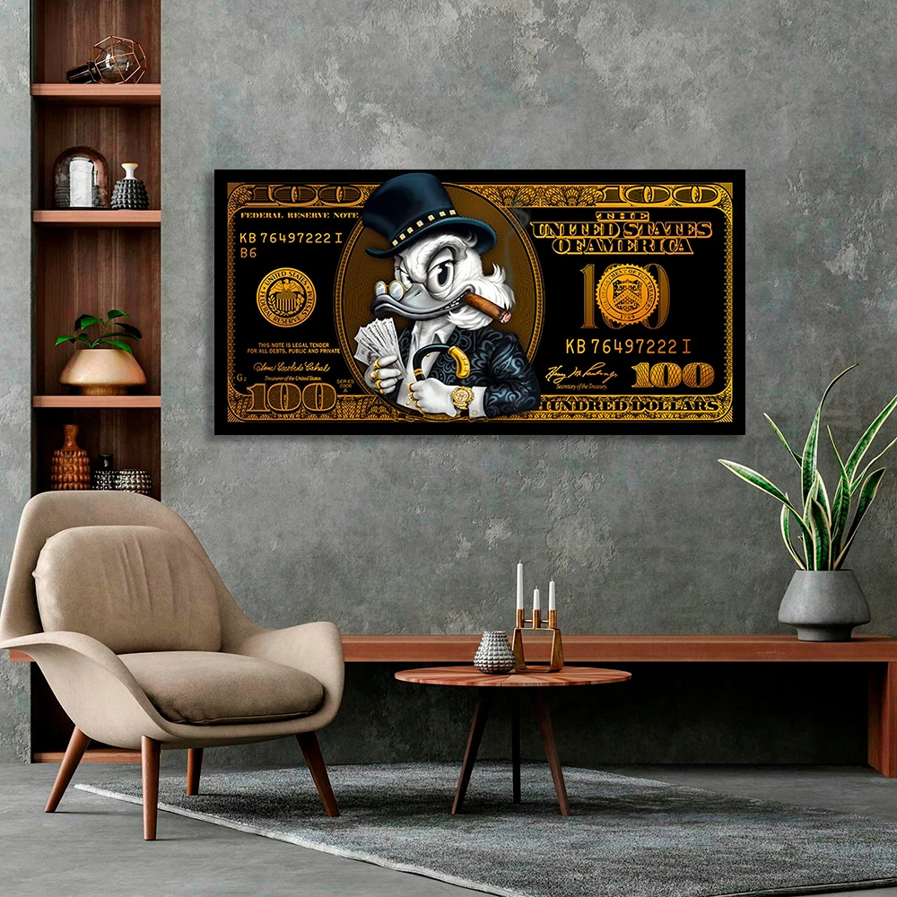 MINISO-Poster-Pop-Art-Comic-Scrooge-Dollar-McDuck-Canvas-Painting-Money ...