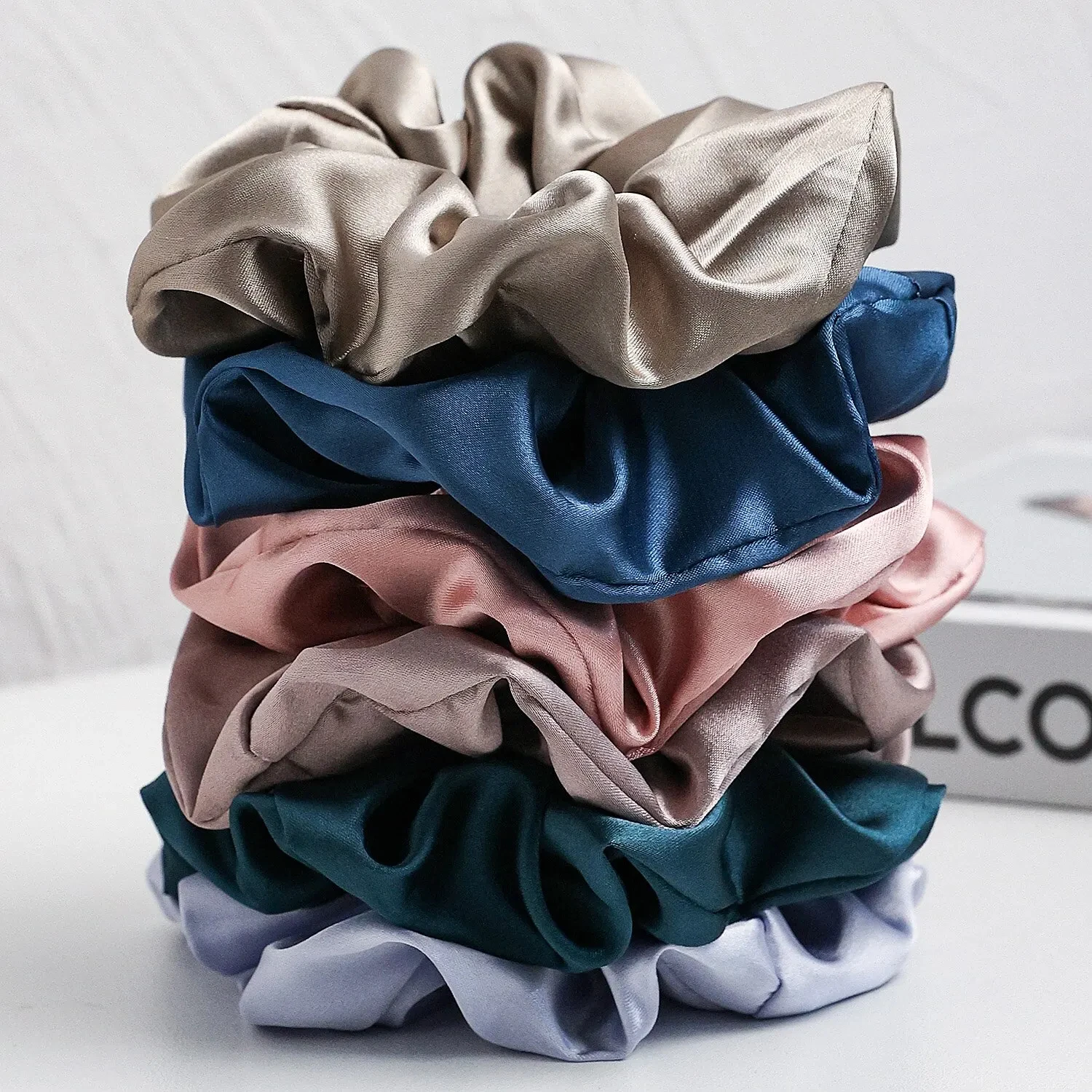 6-Piece-Women-s-Pure-Color-Satin-Large-Scrunchie-Daily-Simple ...