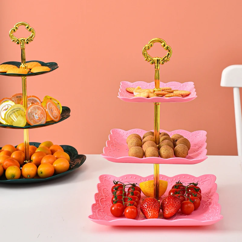 European style Plastic Multi layer Dried Fruit Dessert Fruit Cake Tray ...