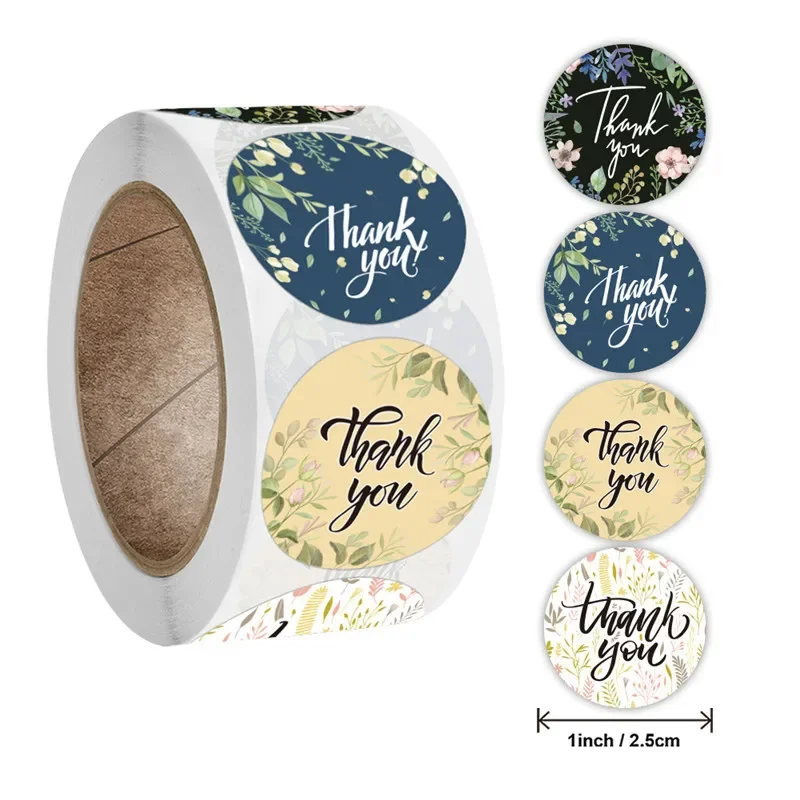 100-500pcs-Flower-Pattern-Thank-You-Sticker-Birthday-Wedding-Party-Gift ...