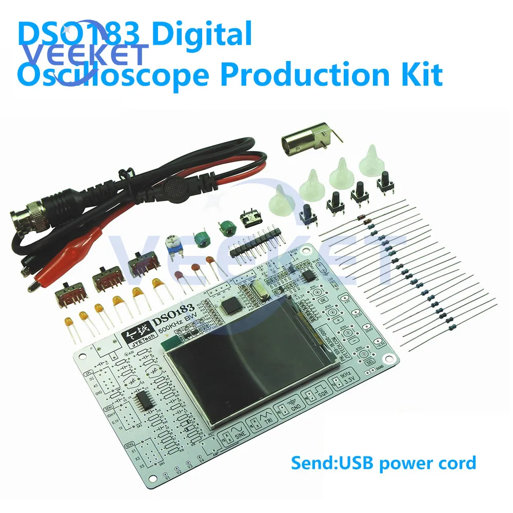 DC 5V DSO183 Digital Oscilloscope DIY Loose Part Teaching Practical ...
