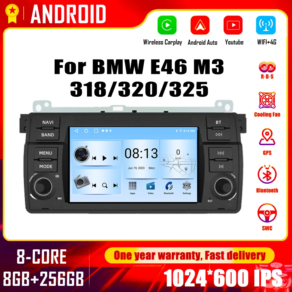 7-Android-14-for-BMW-E46-M3-318-320-325-Radio-Multimedia-Video-Player ...