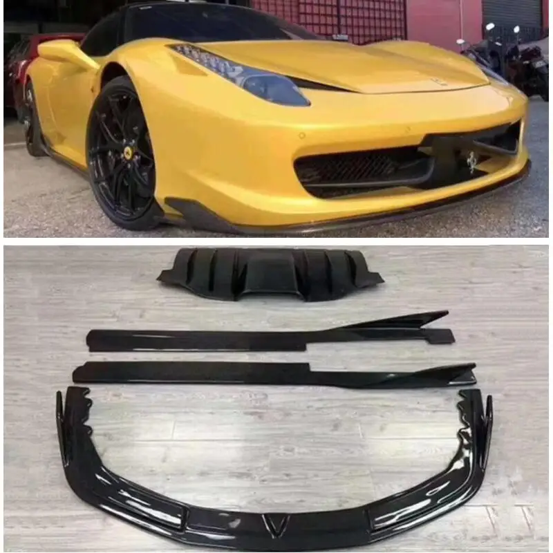 Voor Ferrari 458 Hoge Kwaliteit ECHTE Koolstofvezel Lip Splitters ...