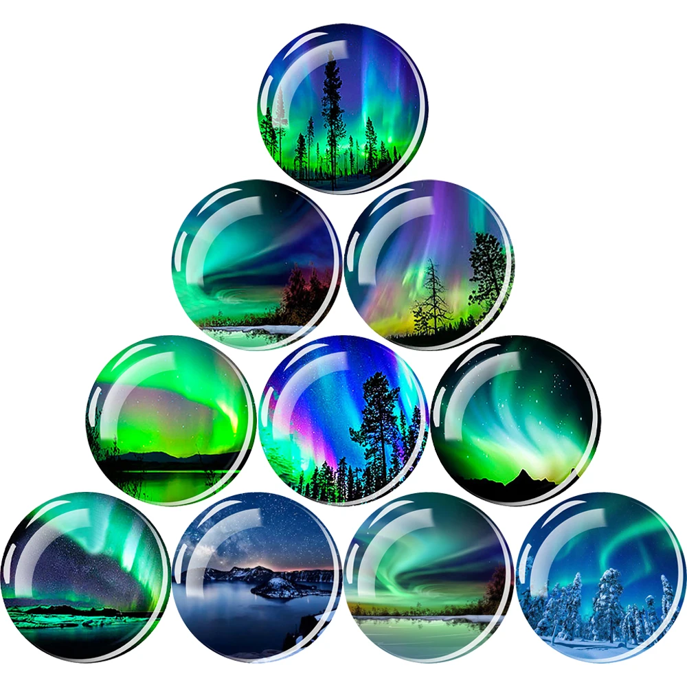 Northern Polar Lights Refrigerator Magnets Colorful Aurora Glass ...