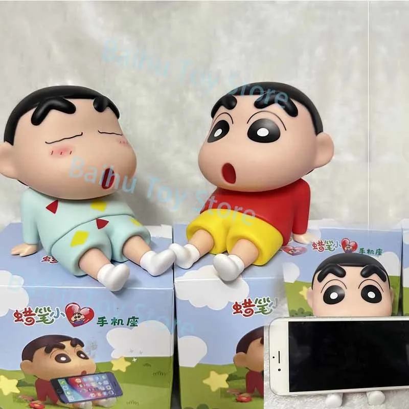 NEW-Crayon-Shin-chan-Figure-Toy-Cute-Anime-Lazy-Cell-Phone-Holder-Model ...
