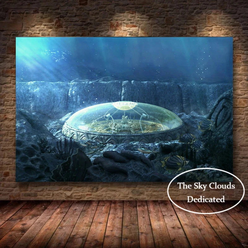 Sea-Civilization-Atlantis-Poster-Greek-Mythology-Lost-City-Canvas ...