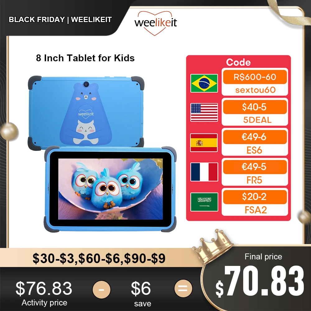 Tabuleta Das Crianças Do Andróide Polegada X 111280 Ips De Weelicit ...