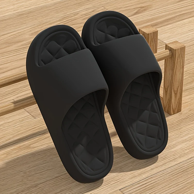 Summer solid color women's home slippers, men's EVA slippers ...