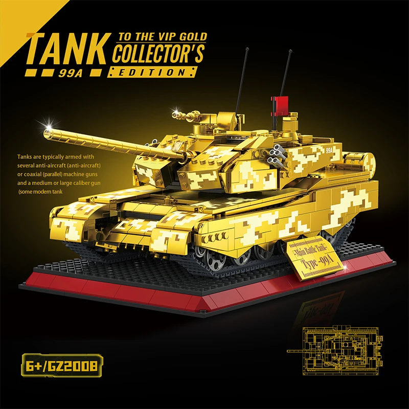 Hot Golden Favorite Version Tank Building Block Toy Set Classic World ...
