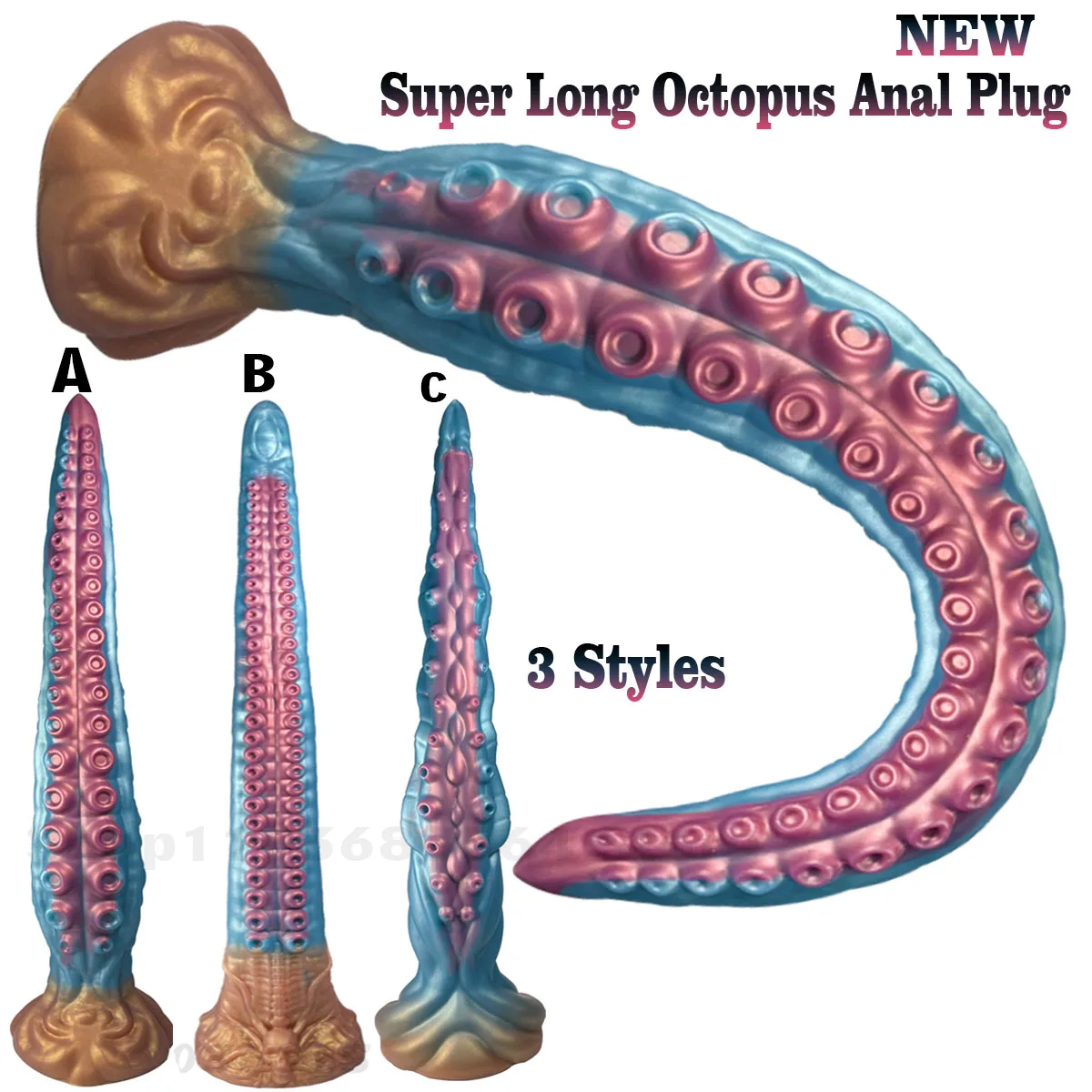 Super-Long-Octopus-Anal-Plug-Silicone-Butt-Plug-Dildo-Anal-Dilator ...