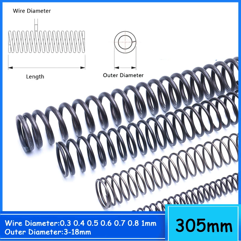 65Manganese Steel Compression Spring Wire Dia 0.3 0.4 0.5 0.6 0.7 0.8 1mm Y Type Spring Outer ...