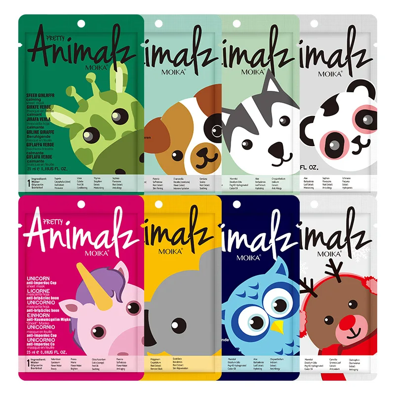 8pcs/lot Animal Moisturizing Face Mask Anti Wrinkle Anti Aging Skin ...