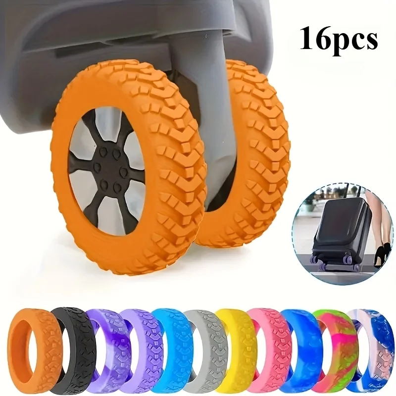 16pcs Suitcase luggage Wheel Cover - Noise Reduction, Shockproof ...