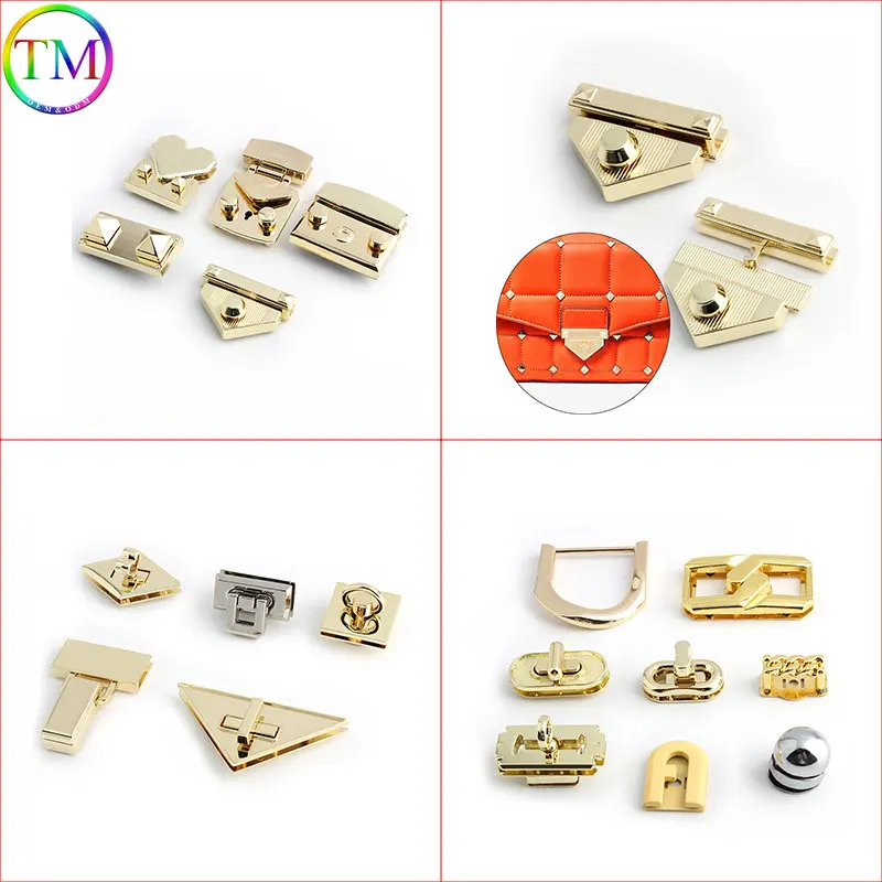 New Style K gold Metal Clasp Turn Lock Twist Lock Square Hanger Clasp ...